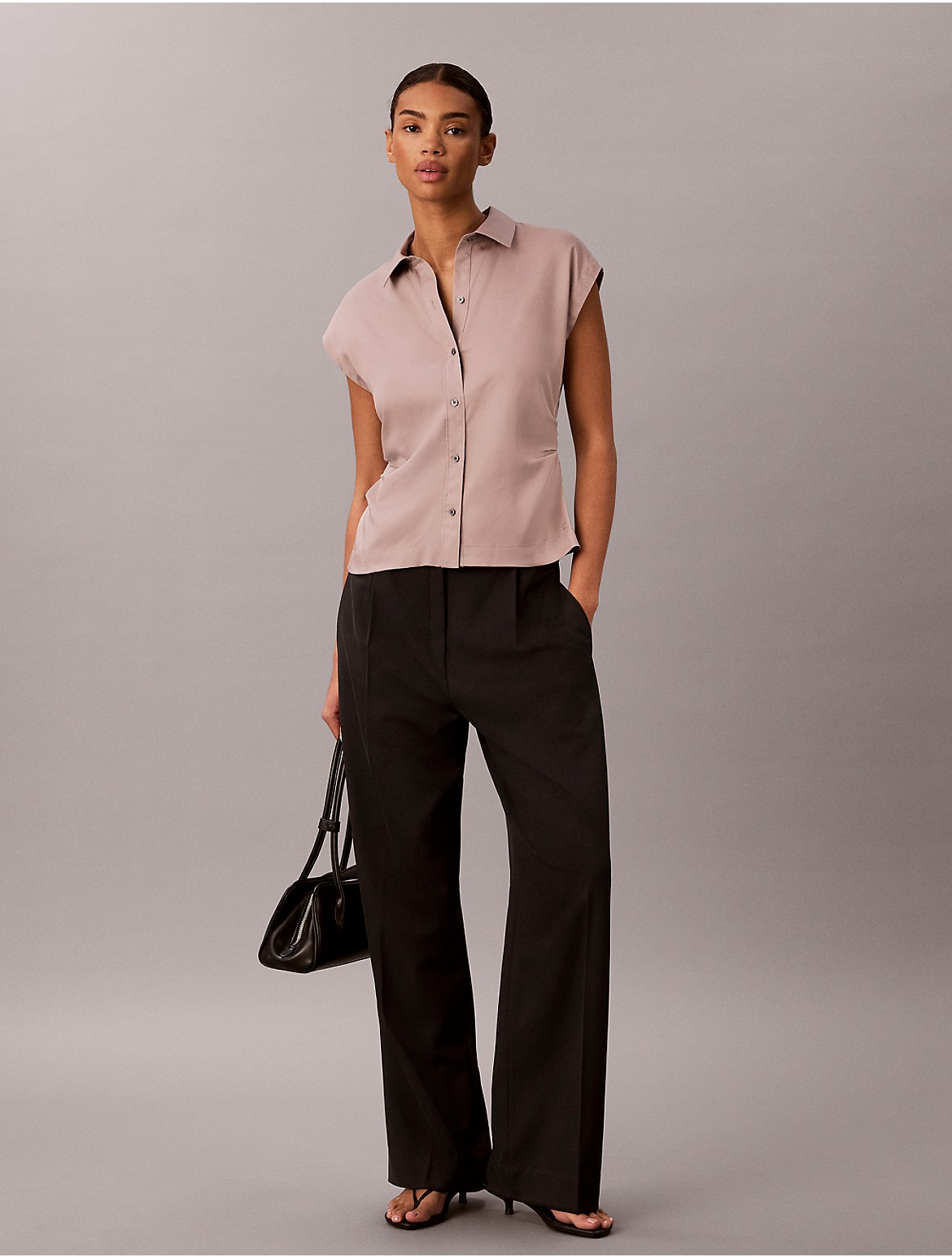 CALVIN KLEIN Calvin Klein Jeans Lyocell Button-Down Sleeveless Top